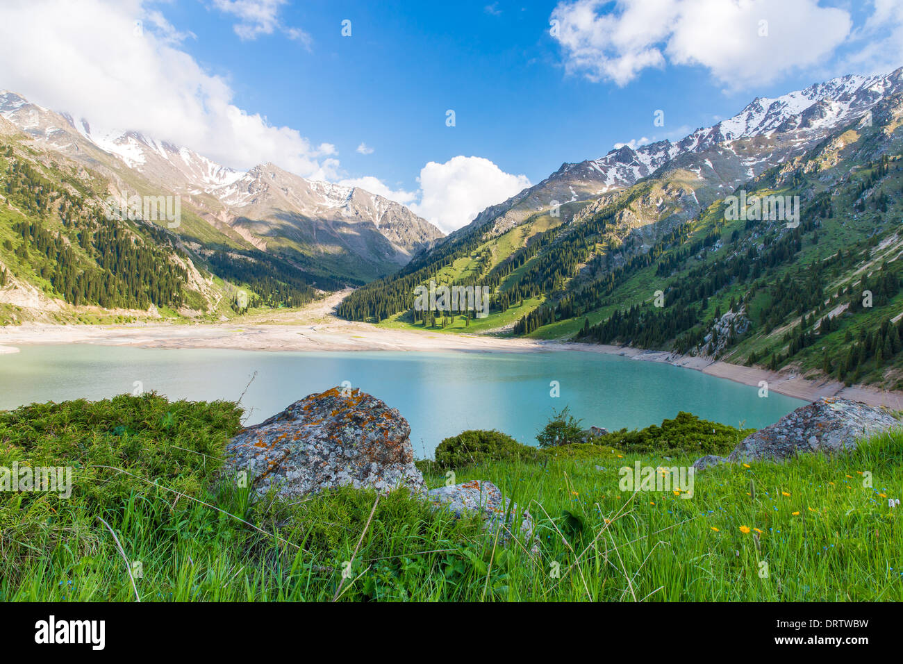 Spectacular scenic Big Almaty Lake ,Tien Shan Mountains in Almaty ...