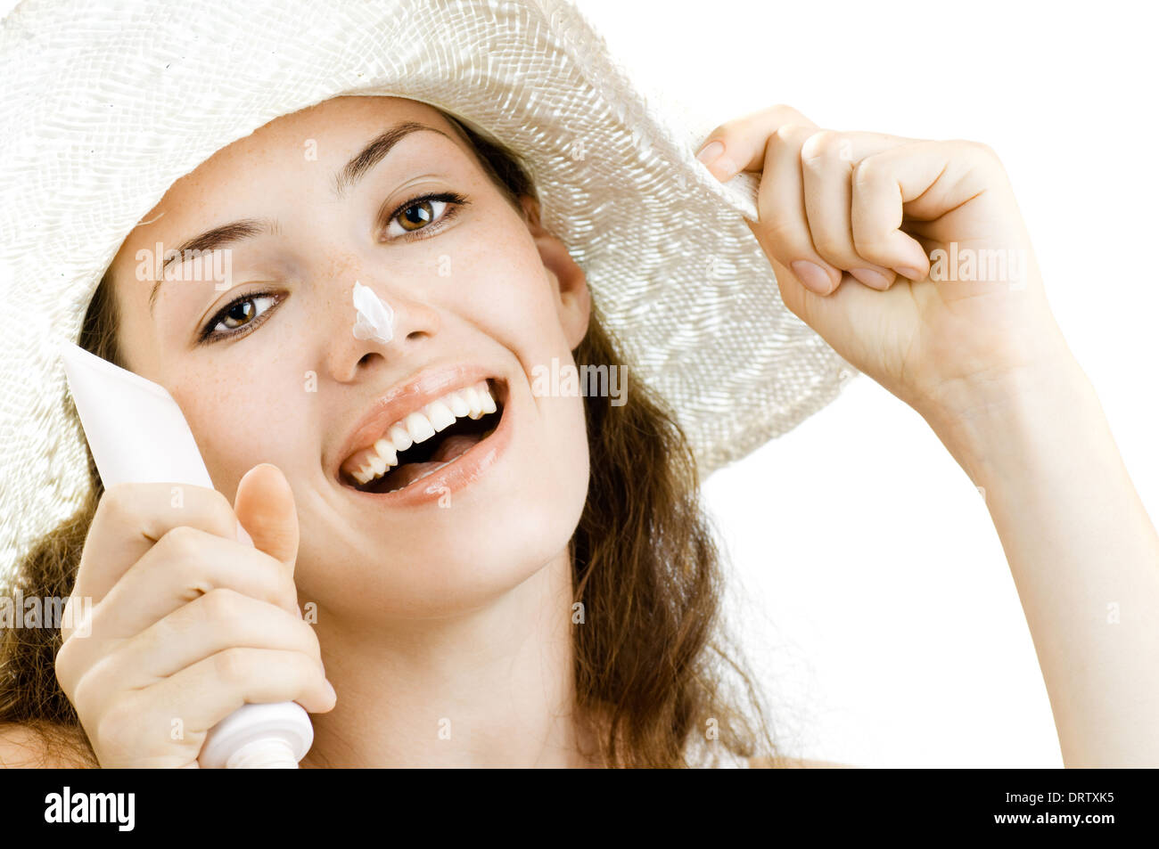 beauty girl on the white background Stock Photo - Alamy