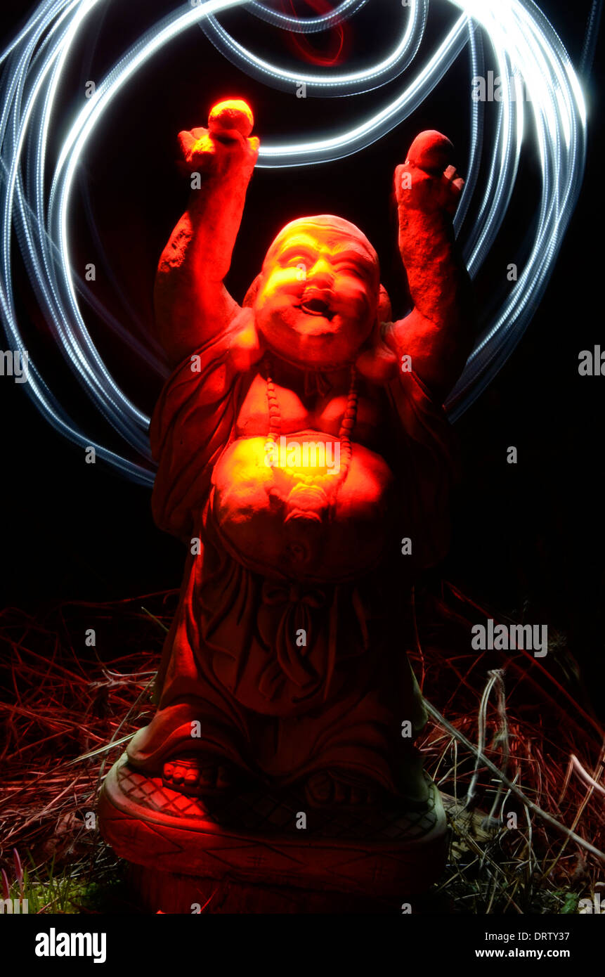 Buddha Light Painting, Created on Long exposure Stock Photo - Alamy