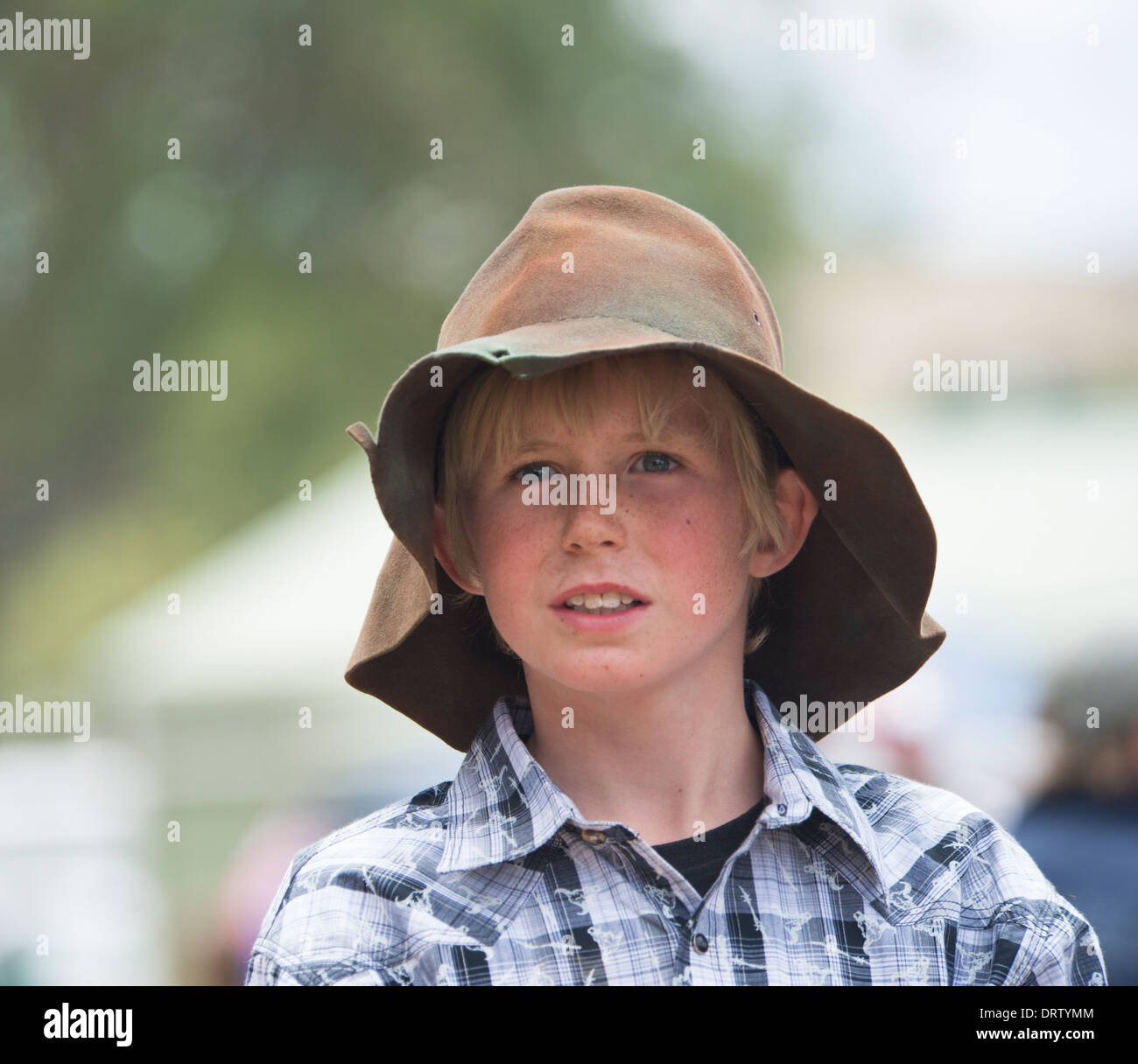 Young Australian Boy wearing a Cowboy Hat - Australia Stock Photo ...