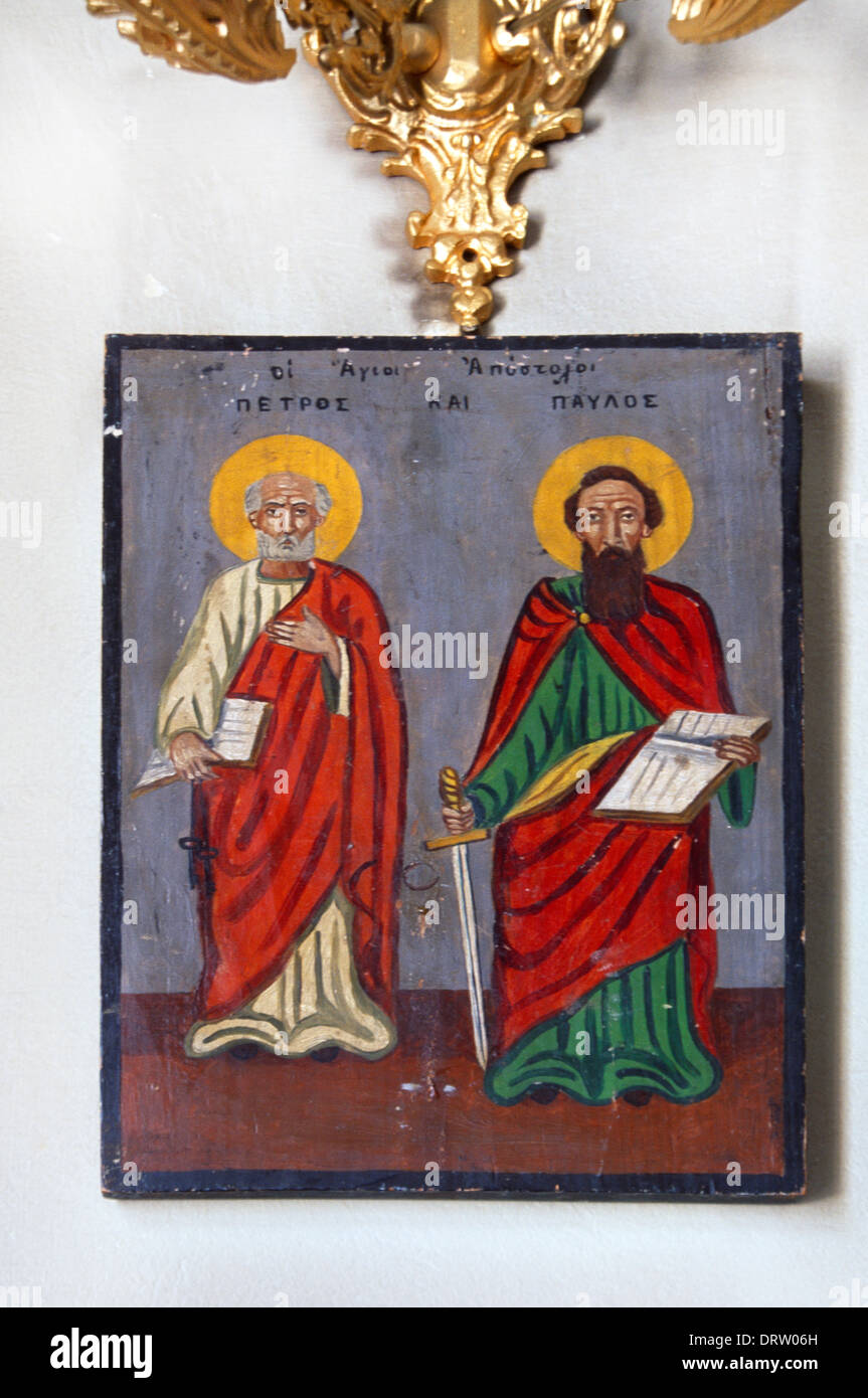Samos Greece Icon of Saint Peter and Saint Paul Stock Photo - Alamy