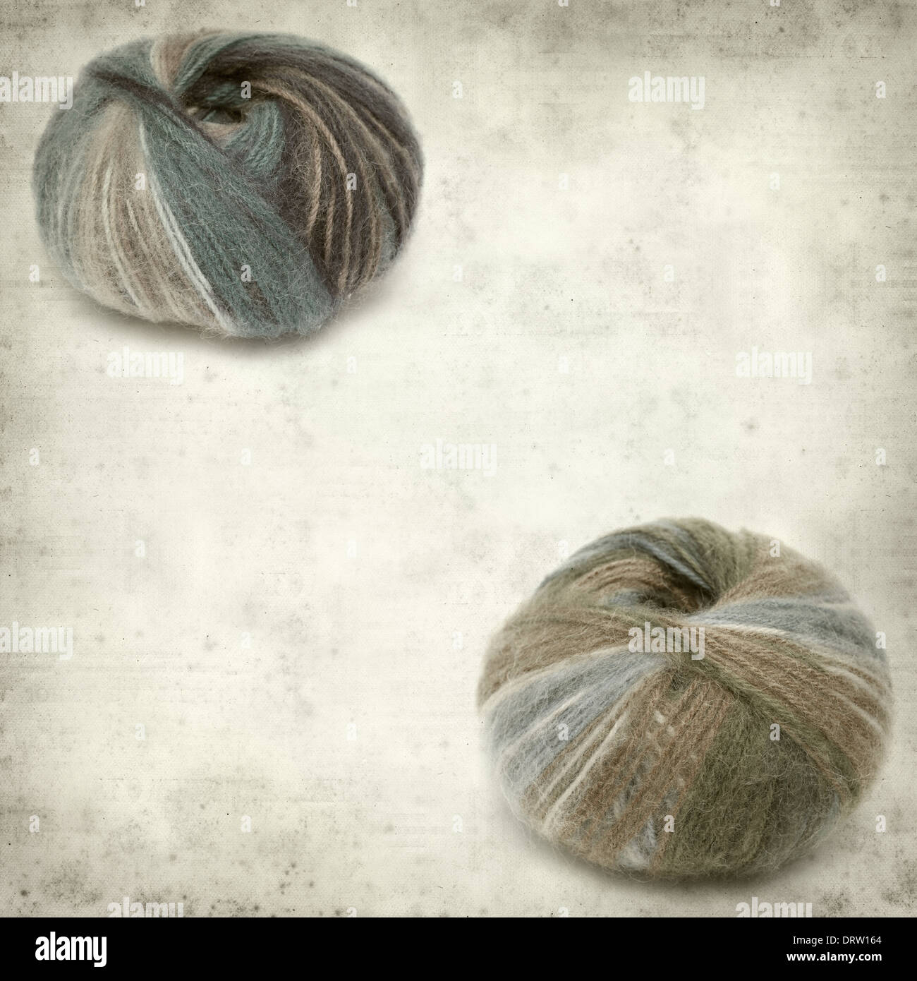 textured old paper background with variegated knitting wool Stock Photo ...