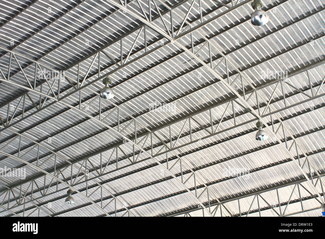 Light on roof of modern storehouse Stock Photo - Alamy