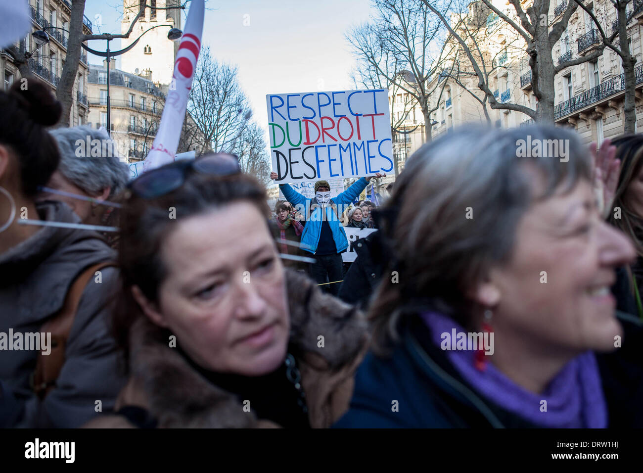 Paris, France. 1st Feb, 2014. Demonstration for the right to abortion ...