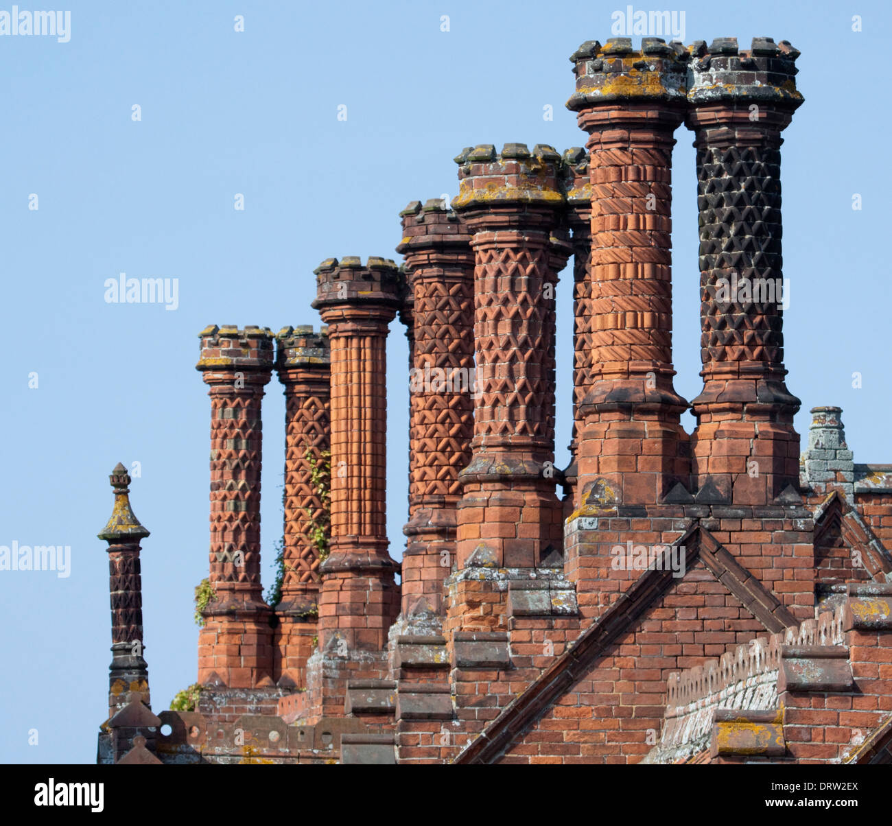 Ornate Tudor style chimney pots Stock Photo: 66318978 - Alamy