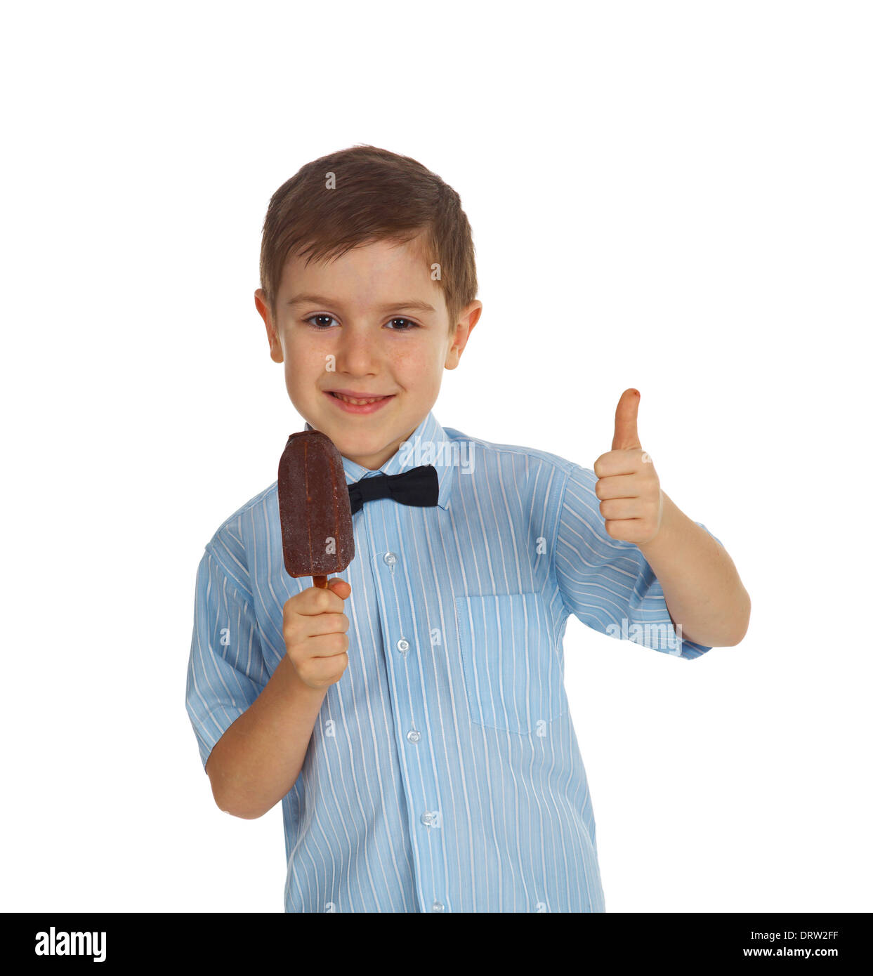 Smiling young Caucasian boy holding ice cream.isolated on white Stock ...