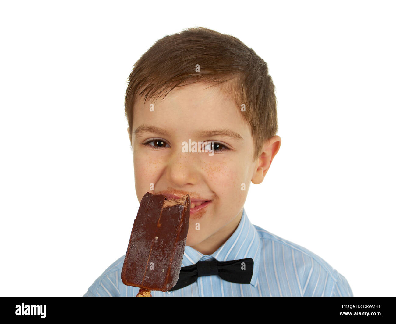 Smiling young Caucasian boy holding ice cream.isolated on white Stock ...