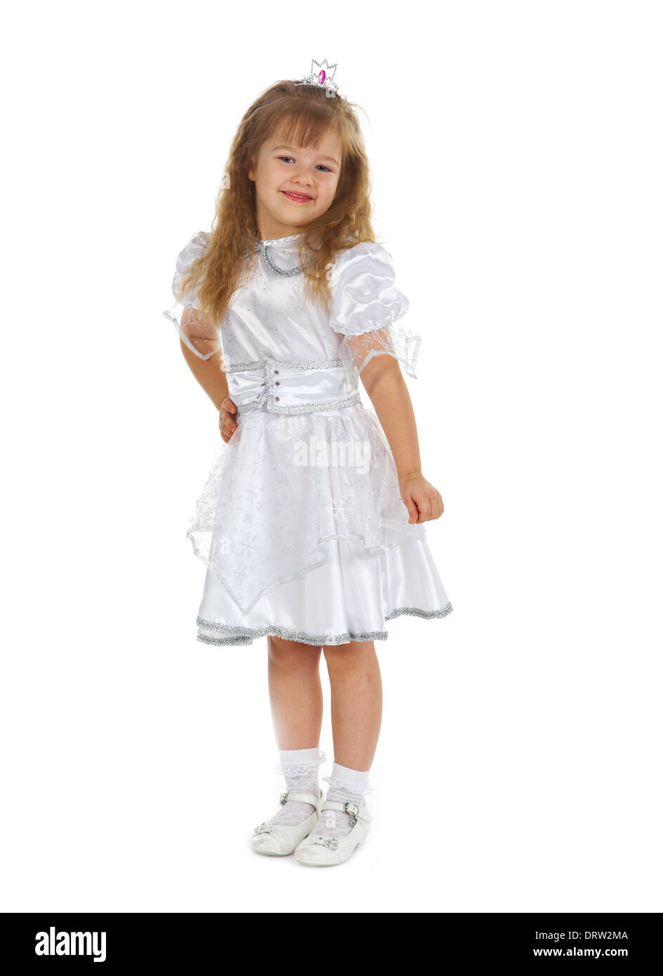 Little girl dressed as princess.isolated on white Stock Photo - Alamy