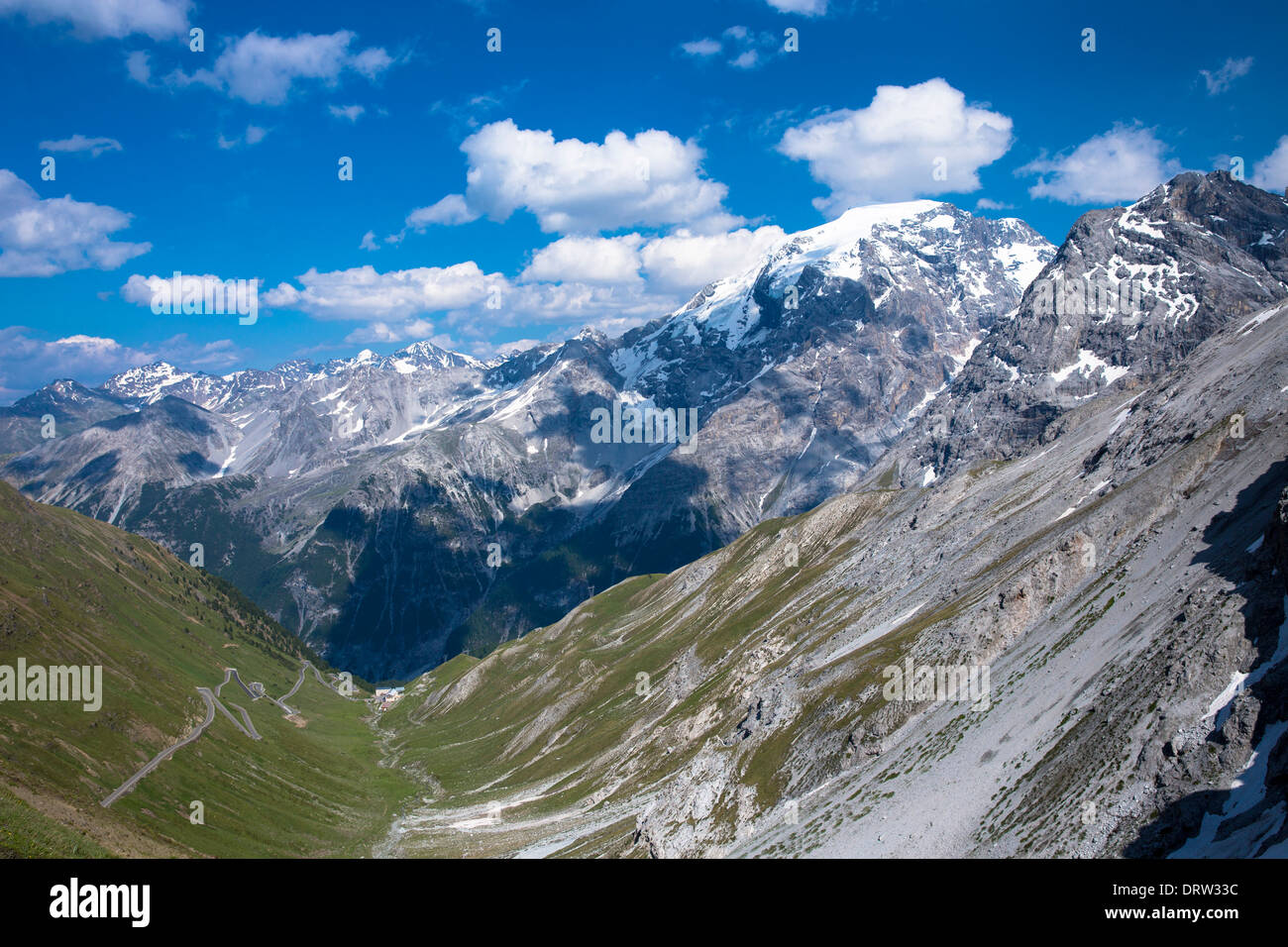 The Stelvio Pass (left) in The Ortler Alps - Passo dello Stelvio ...