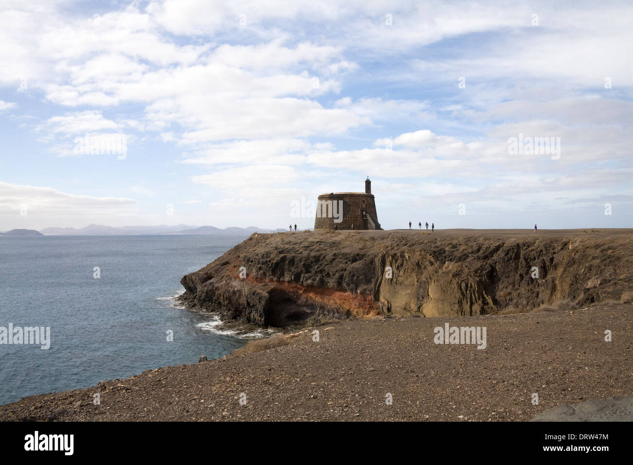 Playa Blanca Lanzarote Castillo de las Coloradas stands on headland of ...