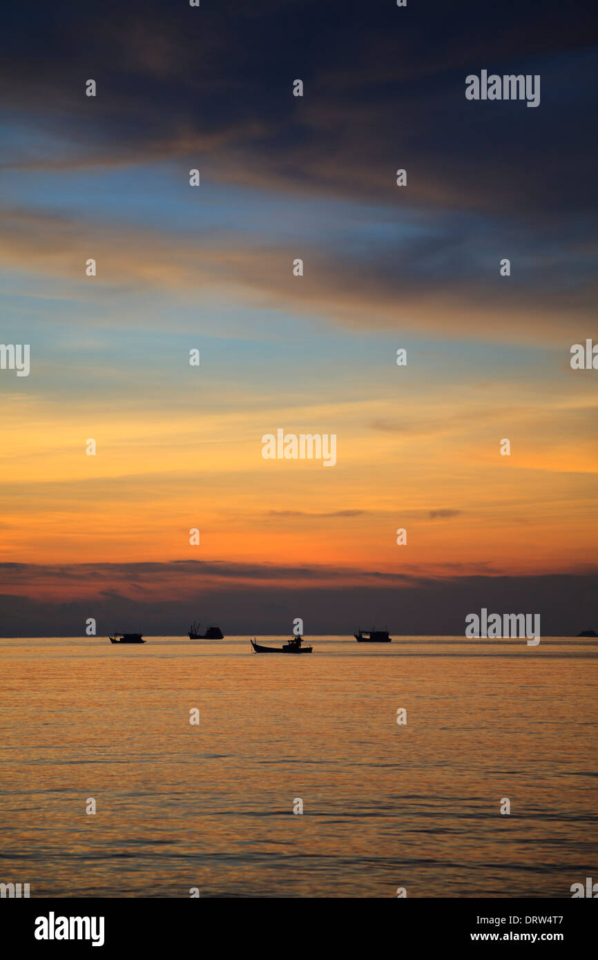 Sunset on Ko Lipe, an island in the Andaman Sea, Thailand. Photo V.D ...
