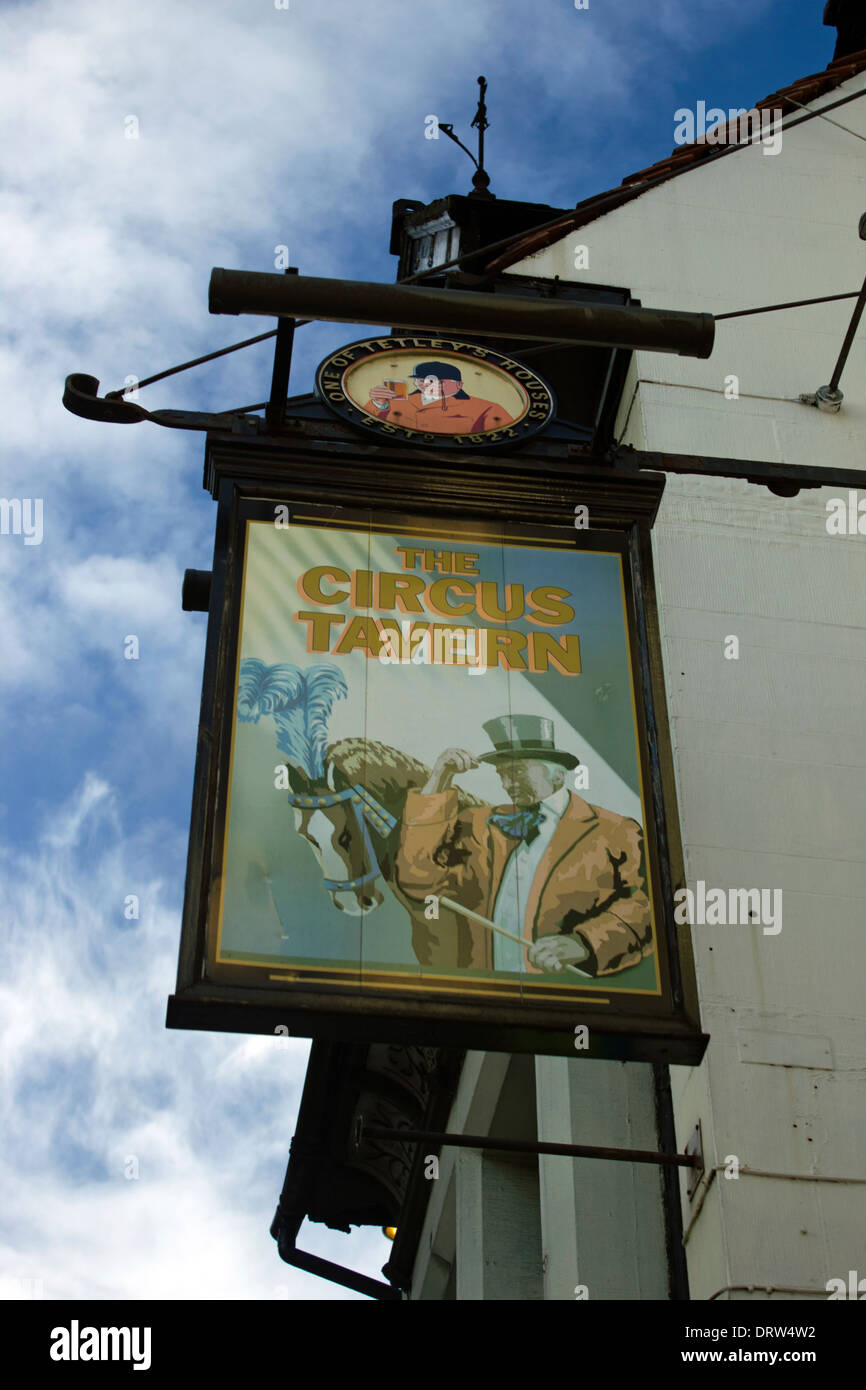 The Circus Tavern pub sign Stock Photo - Alamy