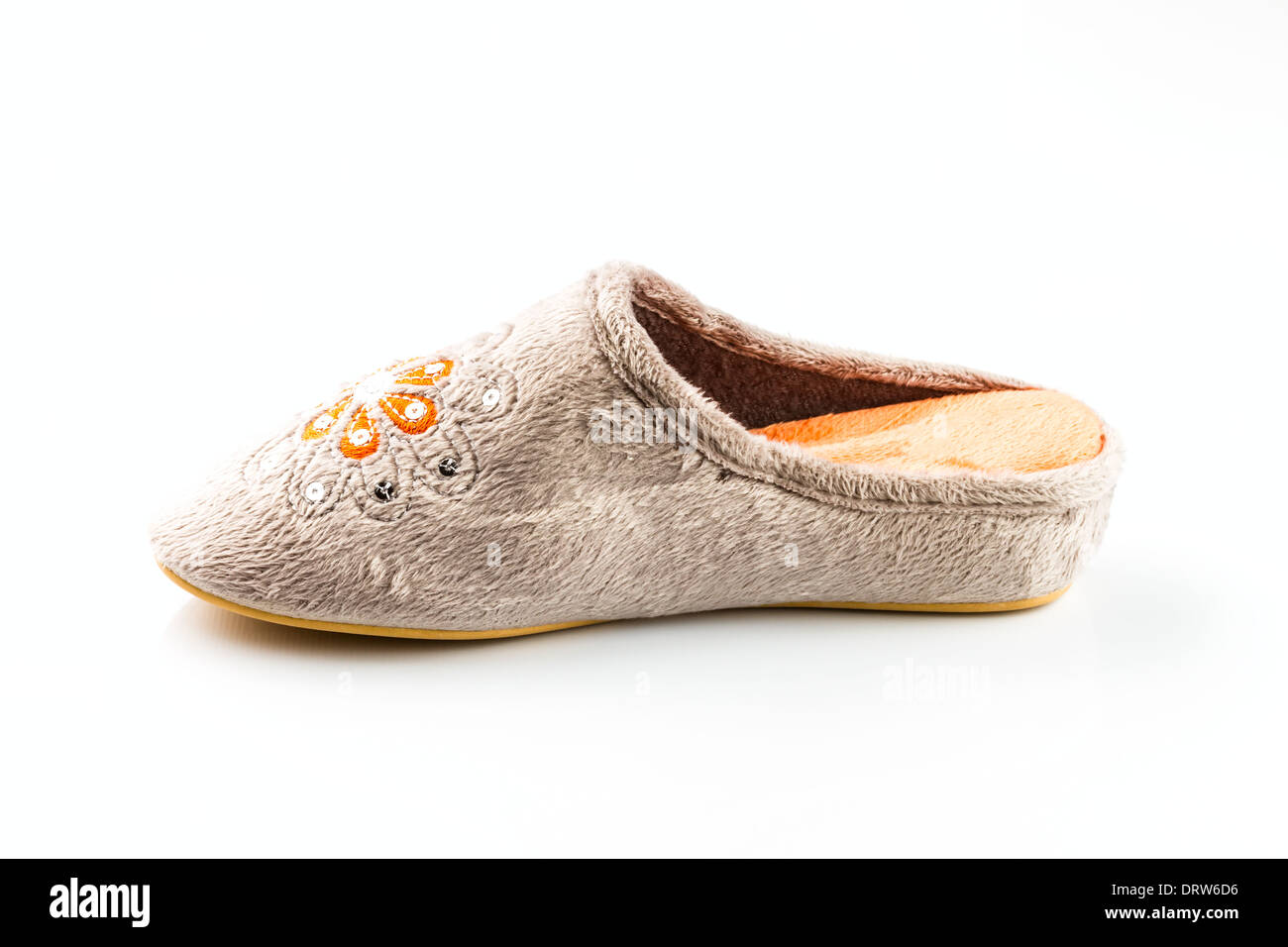 female slippers isolated on white background Stock Photo - Alamy