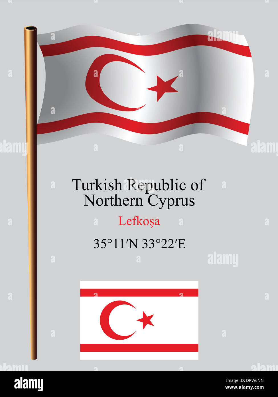 Waving northern cyprus flag vector hi-res stock photography and images ...