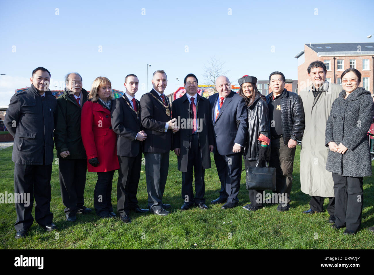Liverpool, UK. 2nd Feb 2014. Lord Mayor of Liverpool gary Millar and ...