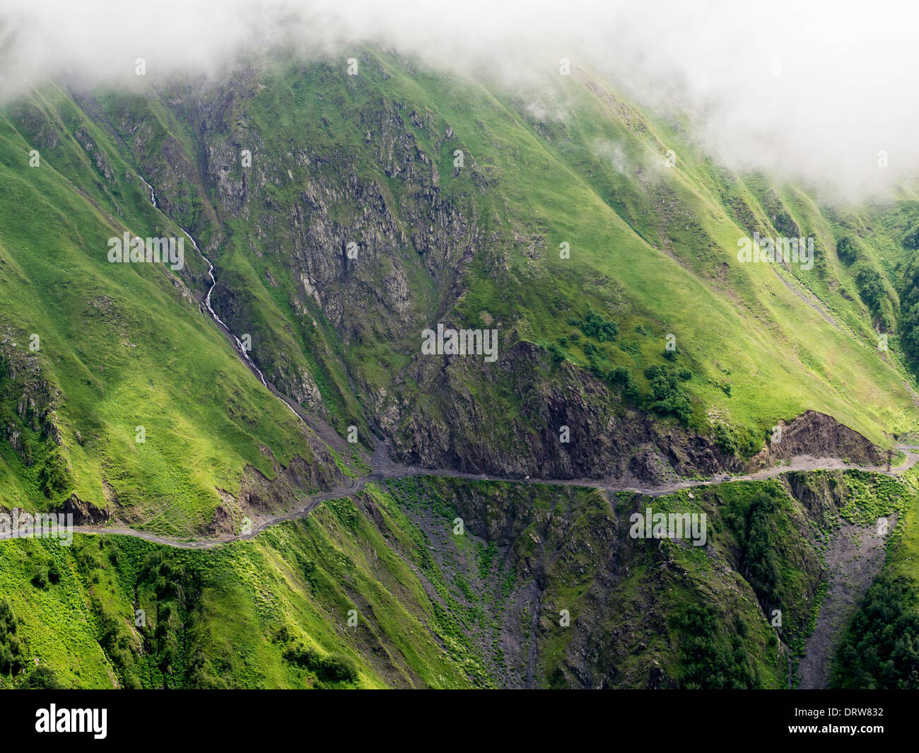 Road to Omalo in Tusheti region, Georgia, Caucasus. The road is know as ...