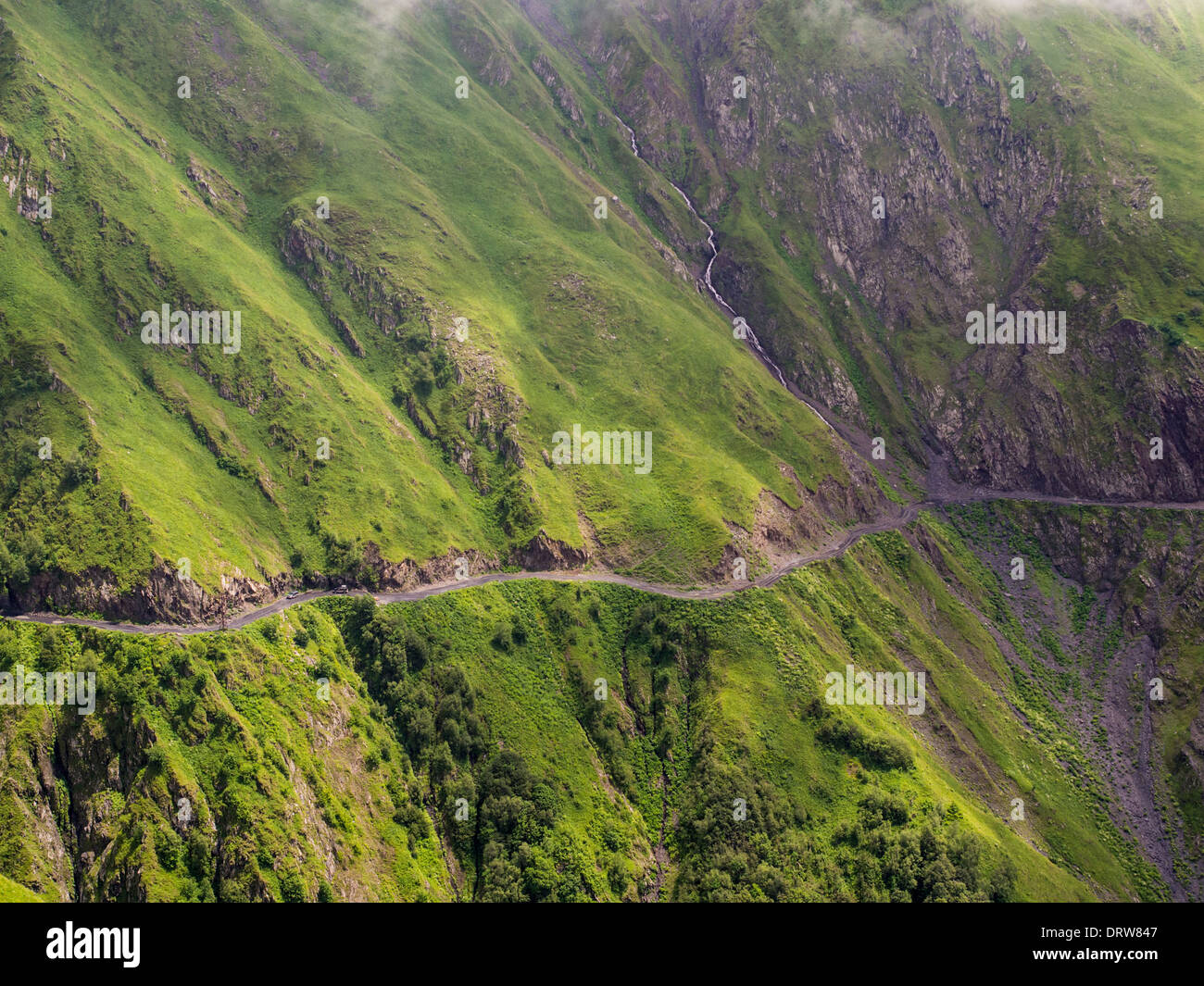 Road to Omalo in Tusheti region, Georgia, Caucasus. The road is know as ...