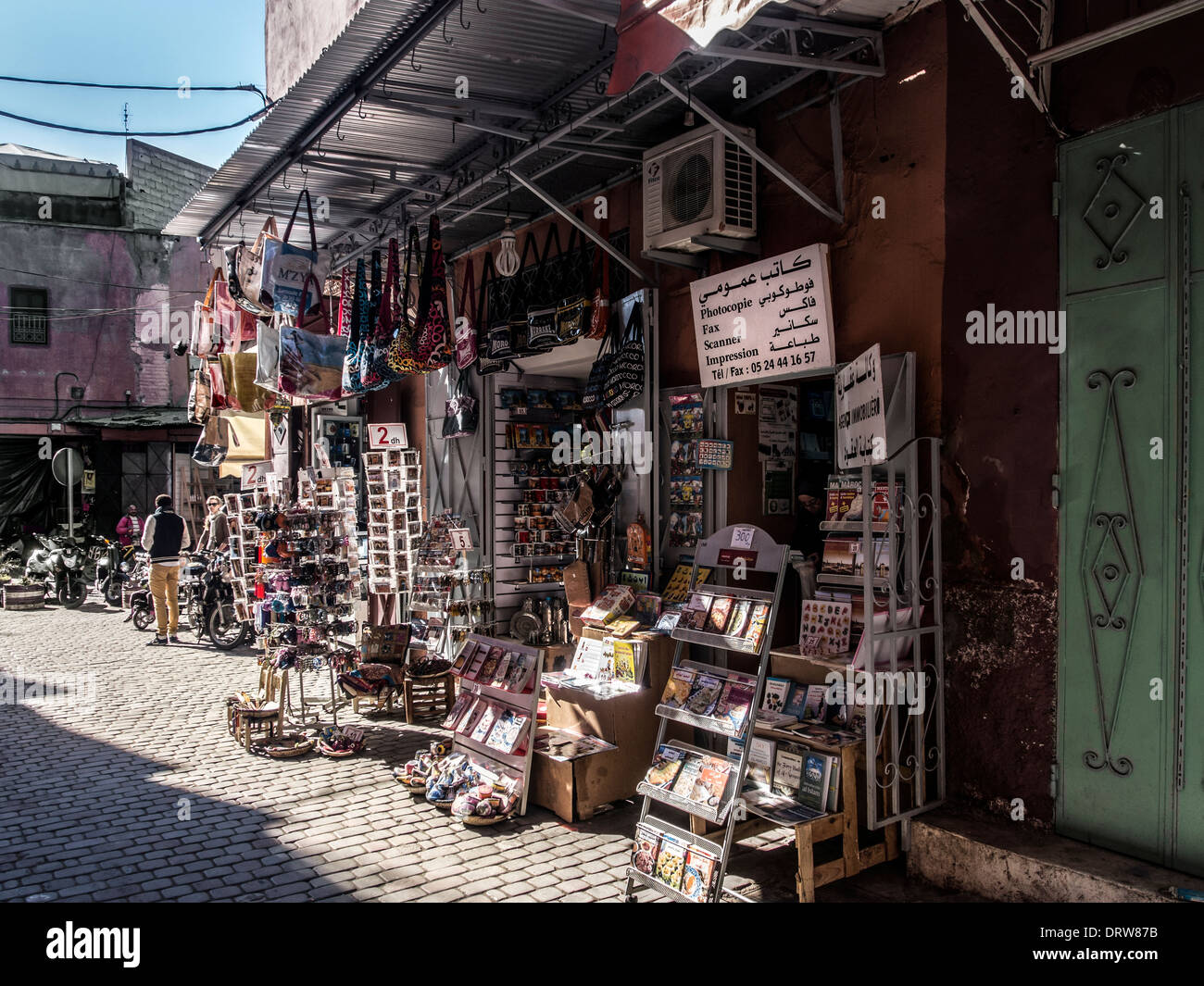 MARRAKECH, MOROCCO - JANUARY 21, 2014: General hardware shop in Souk ...