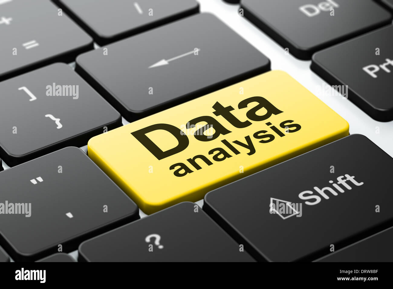 Information concept: Data Analysis on computer keyboard background ...