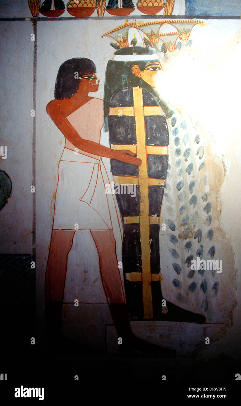 Luxor Egypt Valley Of Nobles Tomb Of Menna Pregnant Mummy Stock Photo ...