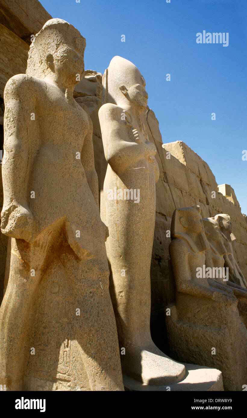 Karnak Egypt Temple Seventh Pylon Two Statues Of Thutmosis Iii Stock ...