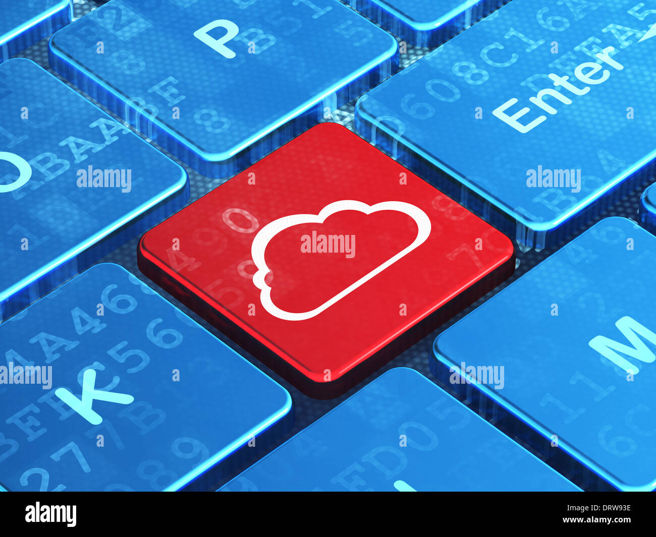 Cloud on computer keyboard background Stock Photo - Alamy