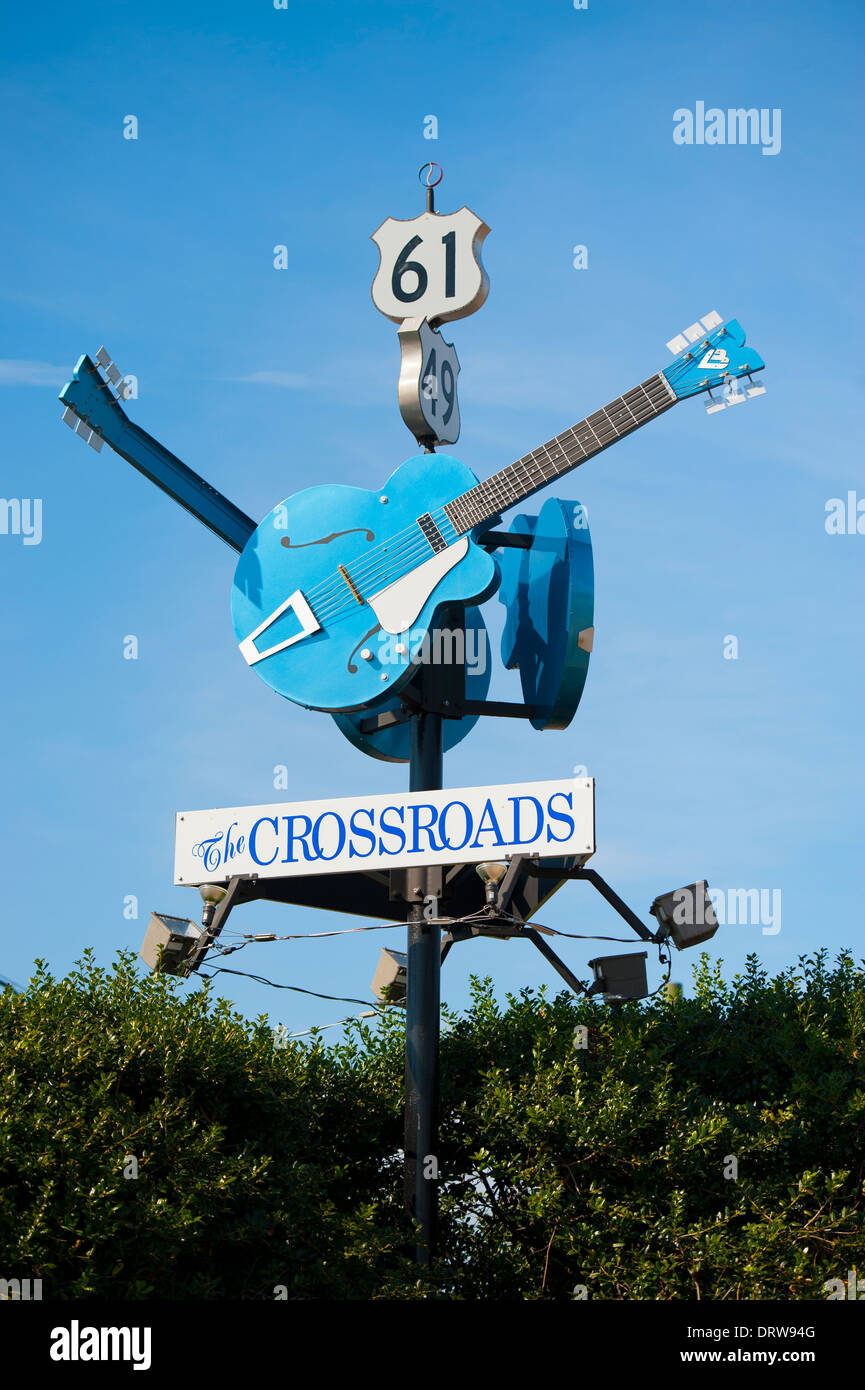 USA Mississippi MS Miss Clarksdale street road sign signs for the blues ...