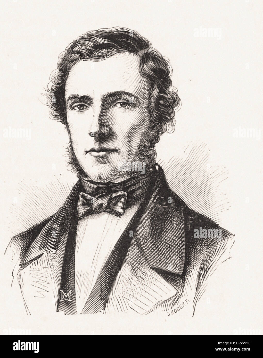 Portrait of Léon Faucher - French engraving XIX th century Stock Photo ...