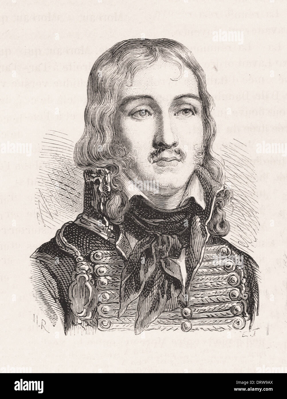 France portrait of marceau french engraving xix th century hi-res stock ...