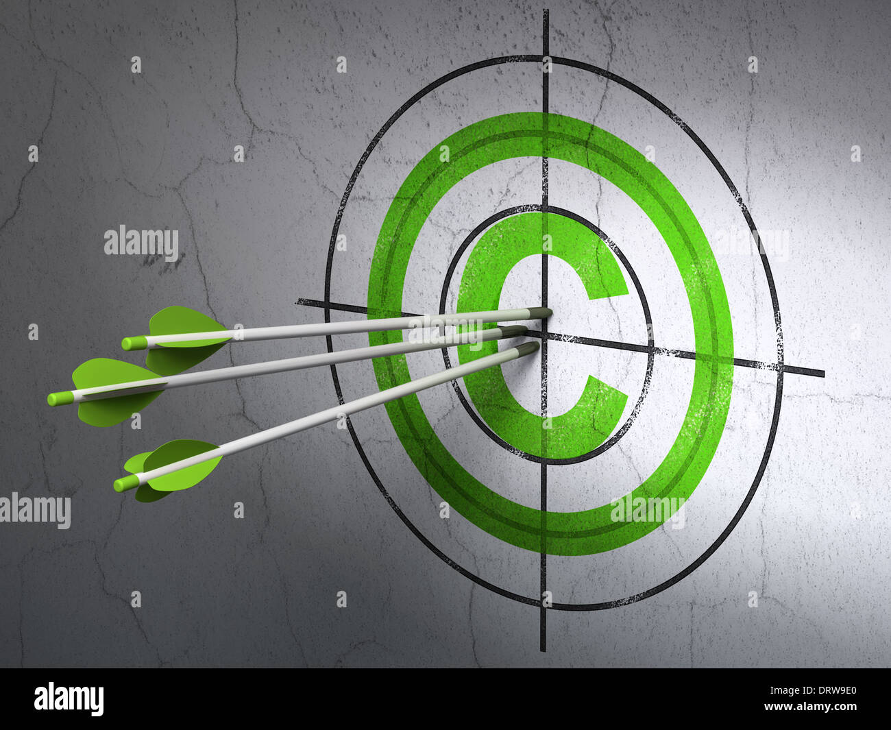 Law concept: arrows in Copyright target on wall background Stock Photo ...