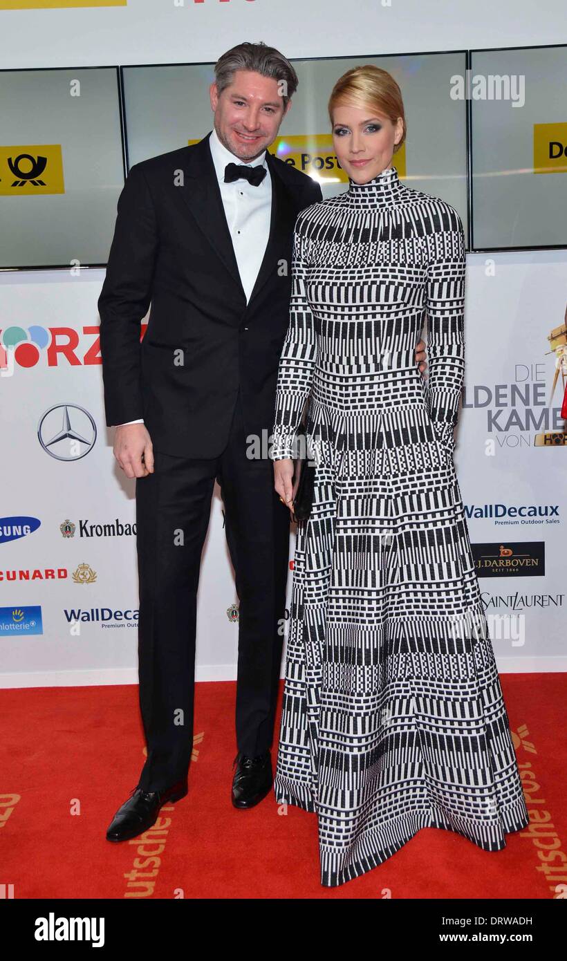 Judith Rakers Pfaff and husband Andreas Pfaff arrives at the 49.Goldene ...