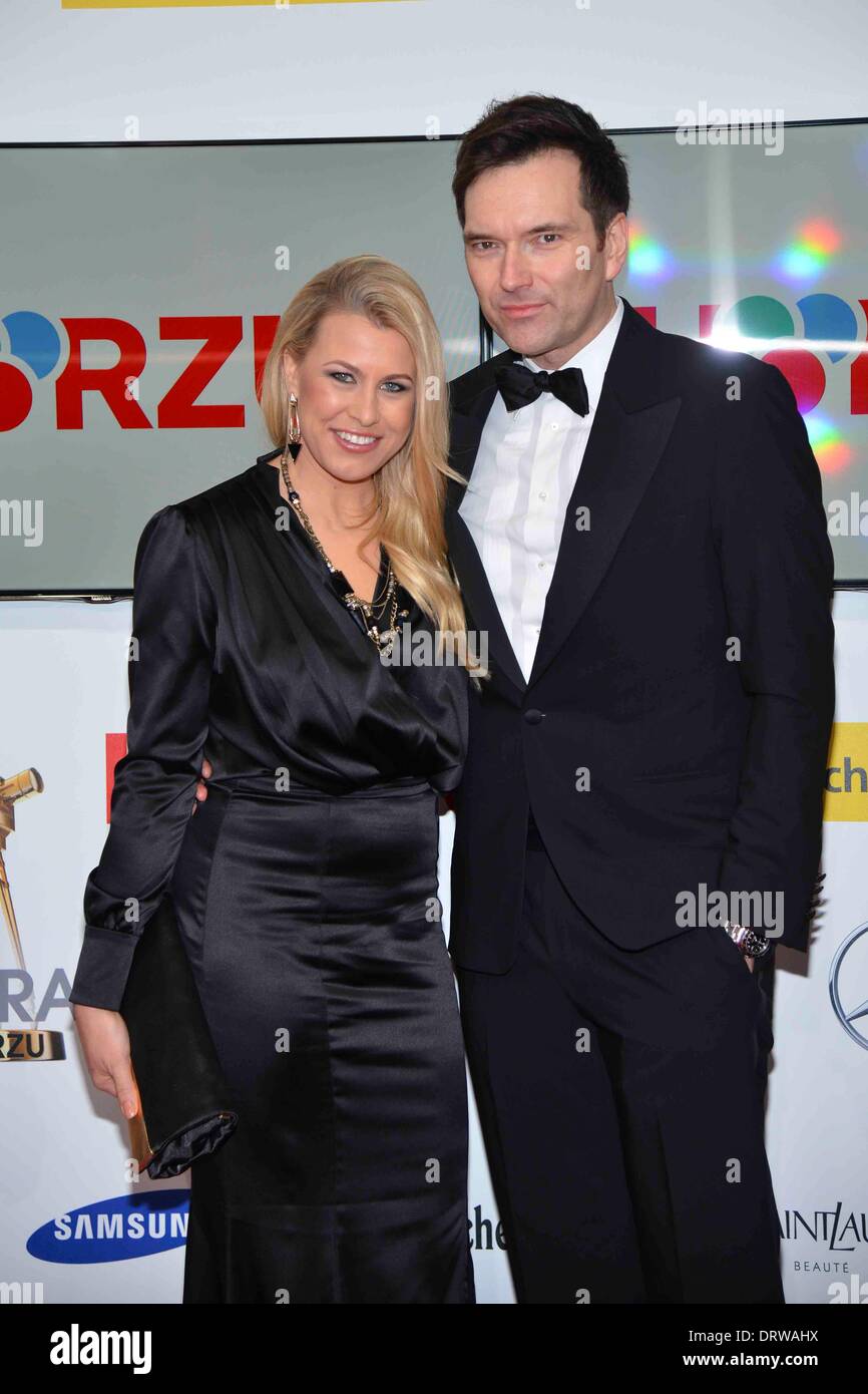 Ingo Nommsen und Nadine Krueger at the 49.Goldene Kamera 2014 at Hangar ...