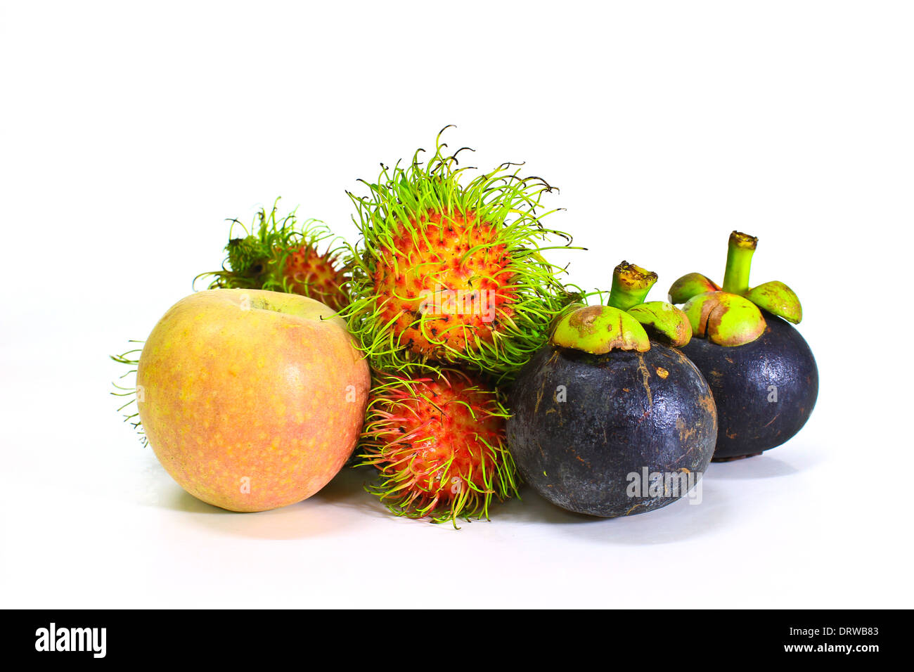 fresh fruit on white background Stock Photo - Alamy