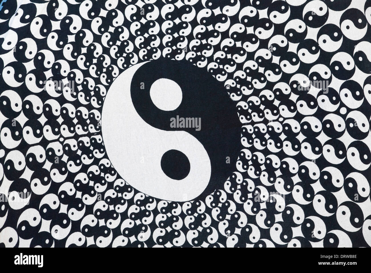 Colorful Indian Fabric Wall Hanging of the Chinese Symbol of the yin ...