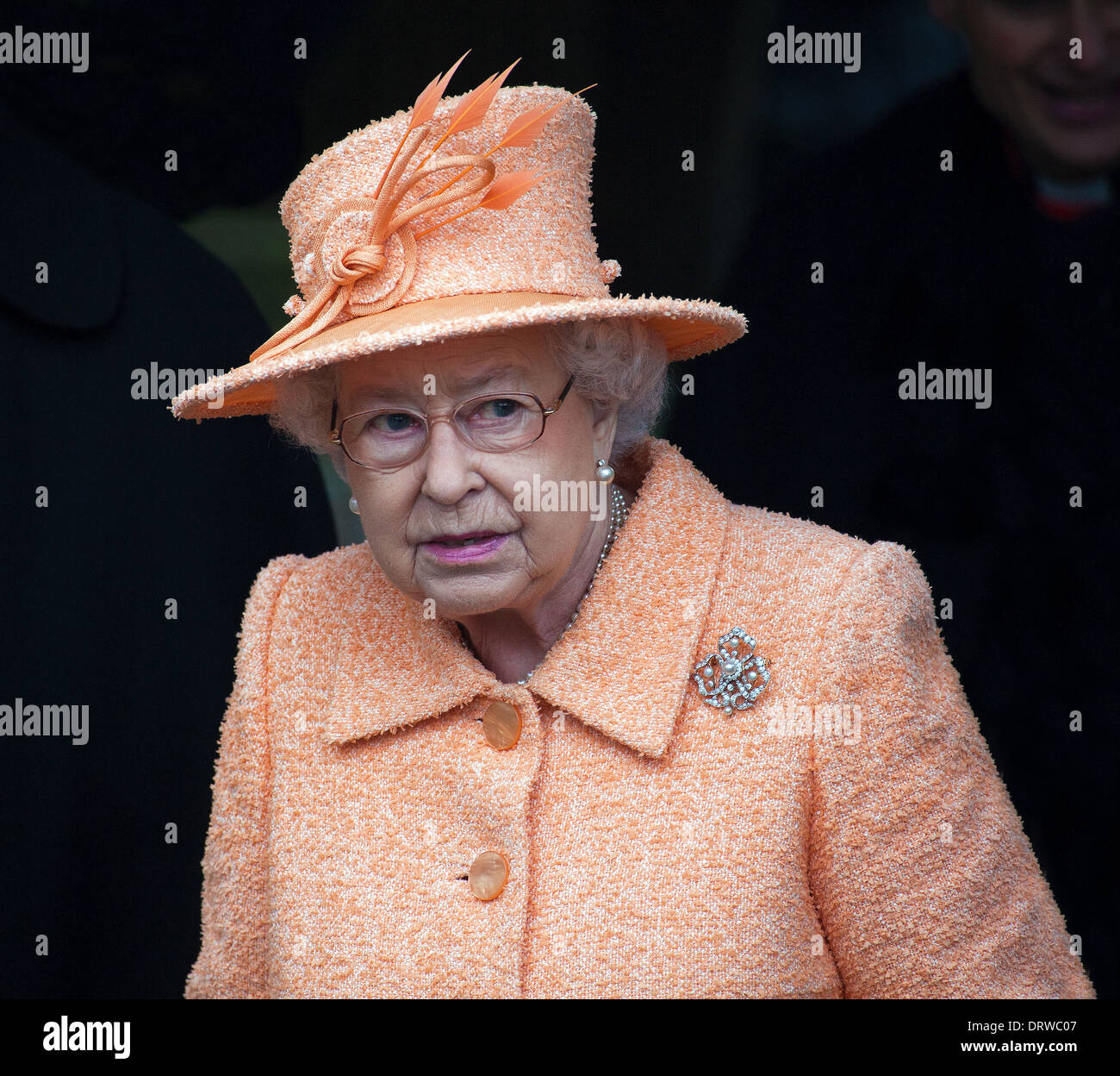 HM Queen Elizabeth II attends church for the Sunday morning service at ...