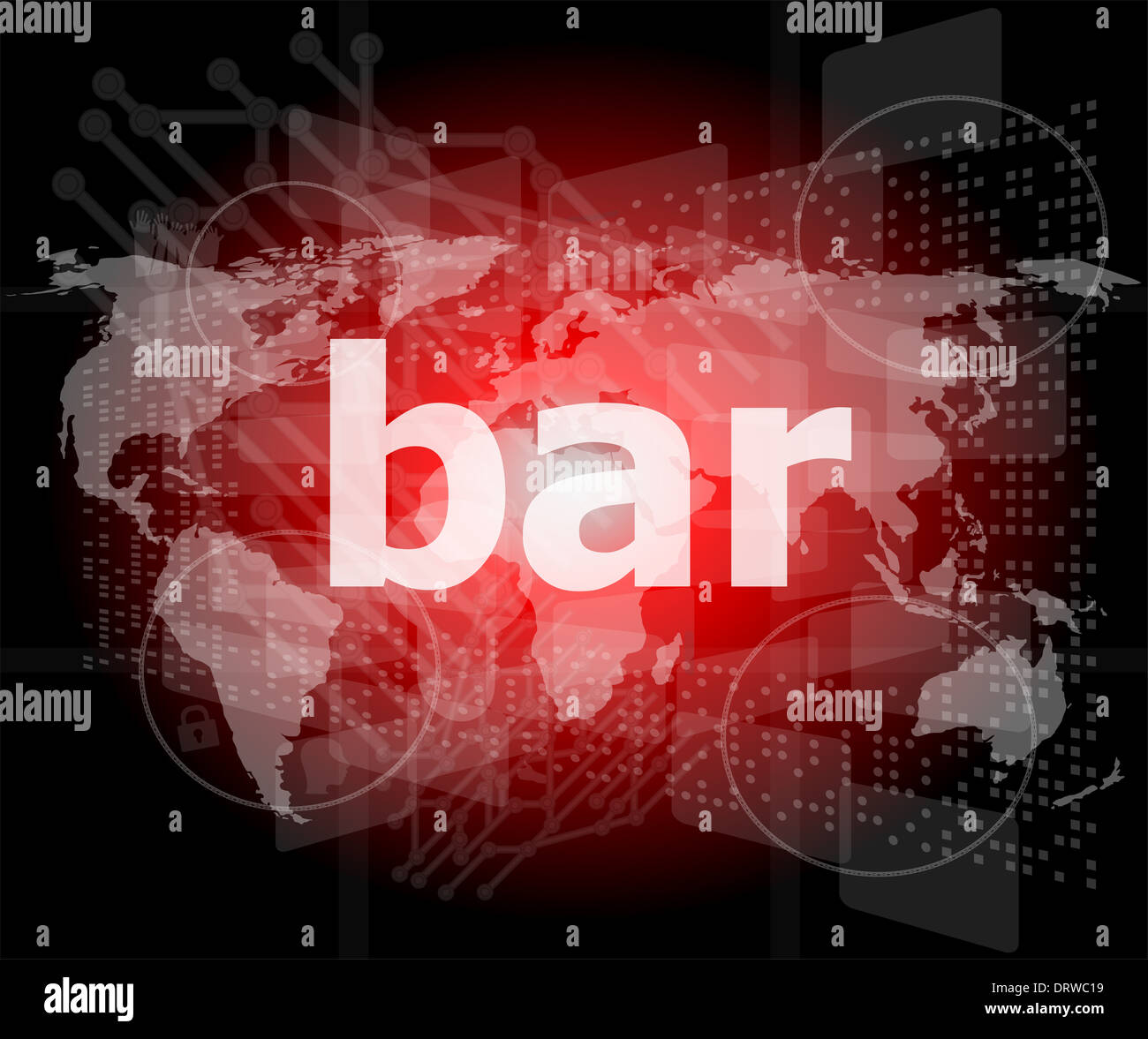 bar, hi-tech background, digital business touch screen Stock Photo - Alamy
