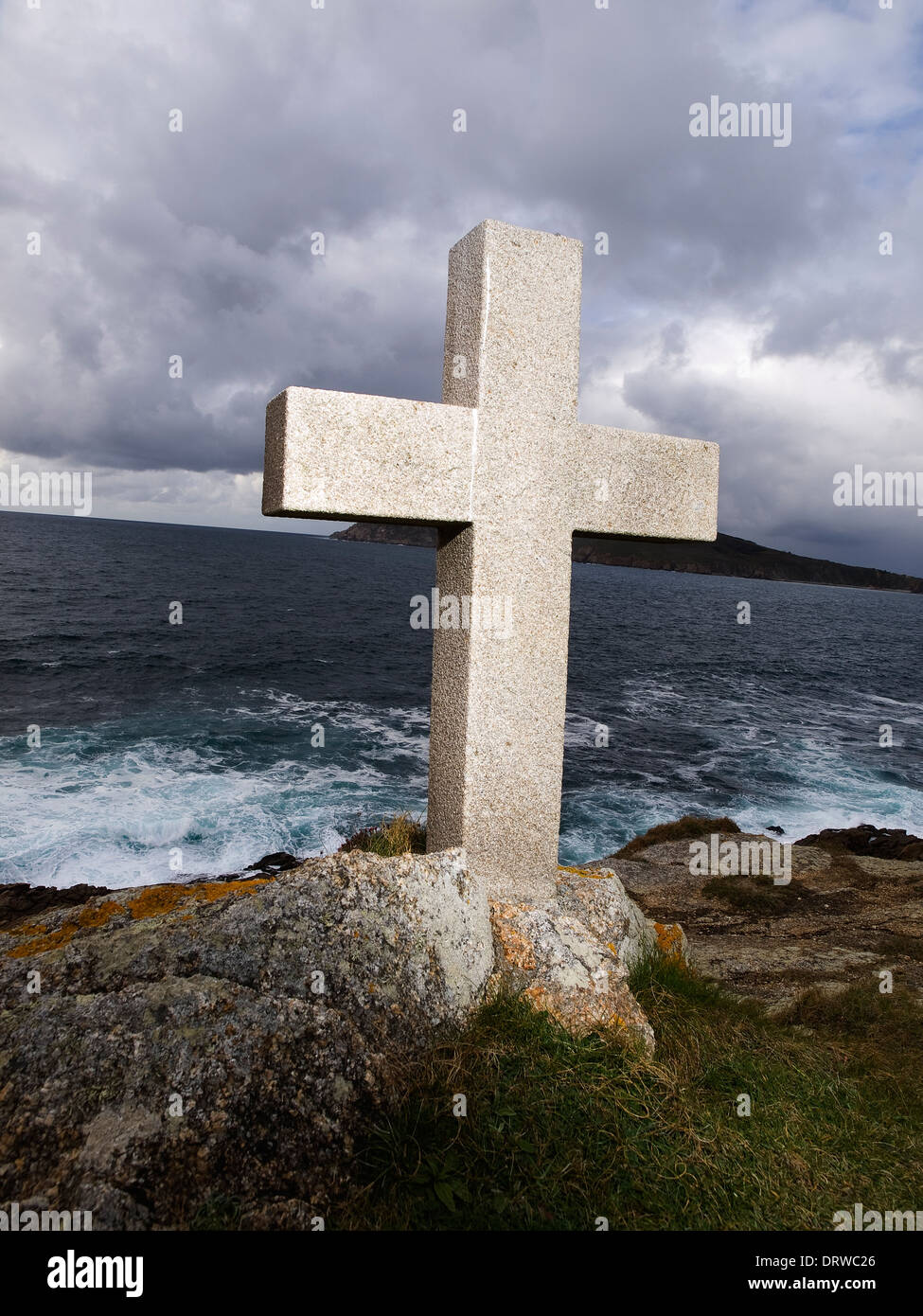 Cross tribute to sailors lost at sea. This cross is located in Ferrol ...
