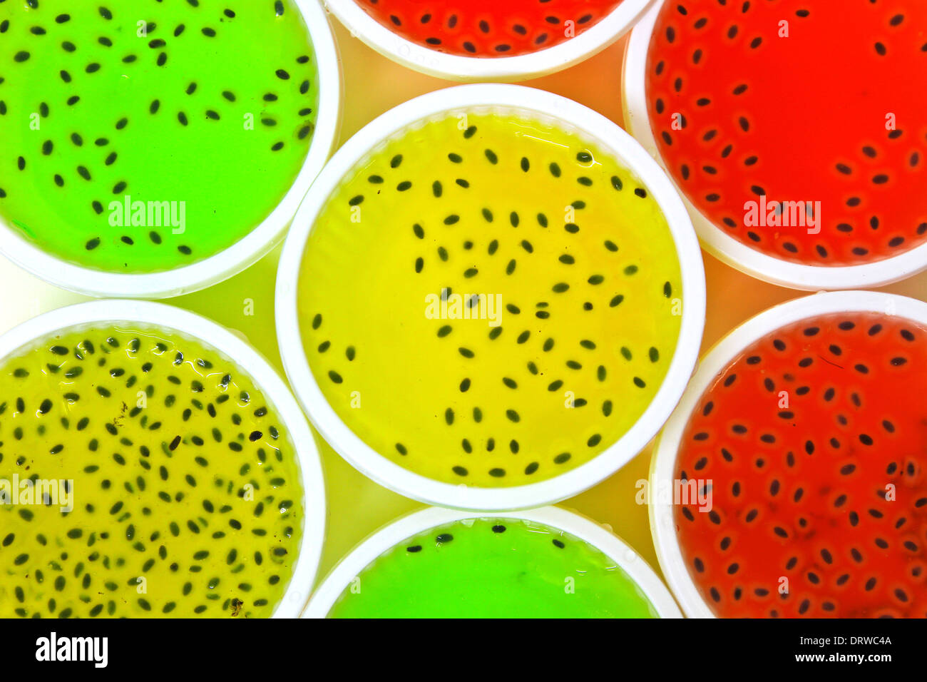 different colors and flavors on a white background Stock Photo - Alamy