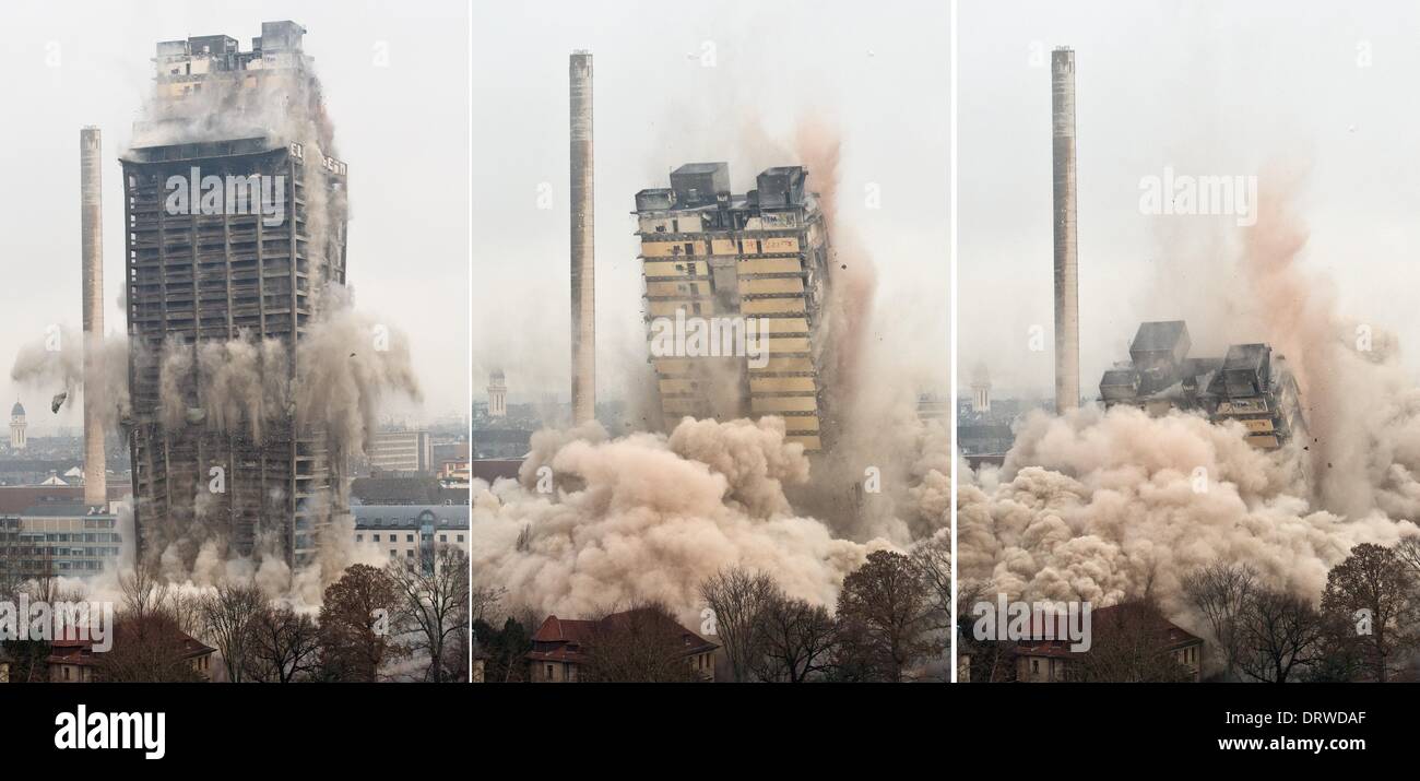 Frankfurt, Germany. 2nd Feb, 2014. The blasting operation of the former ...