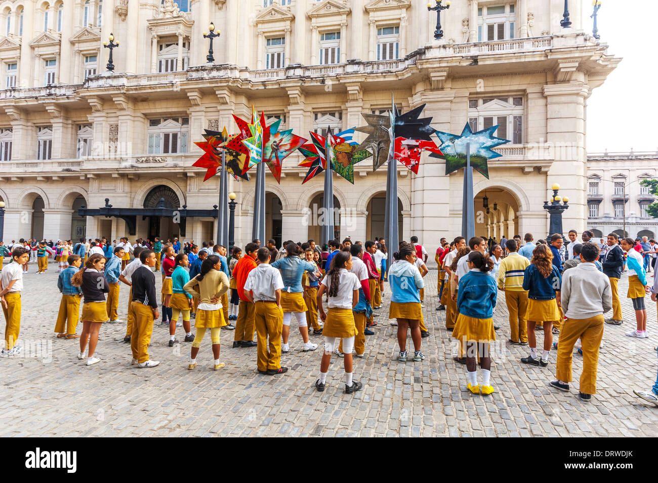 children practising parade, Havana, Cuba, Caribbean Stock Photo - Alamy
