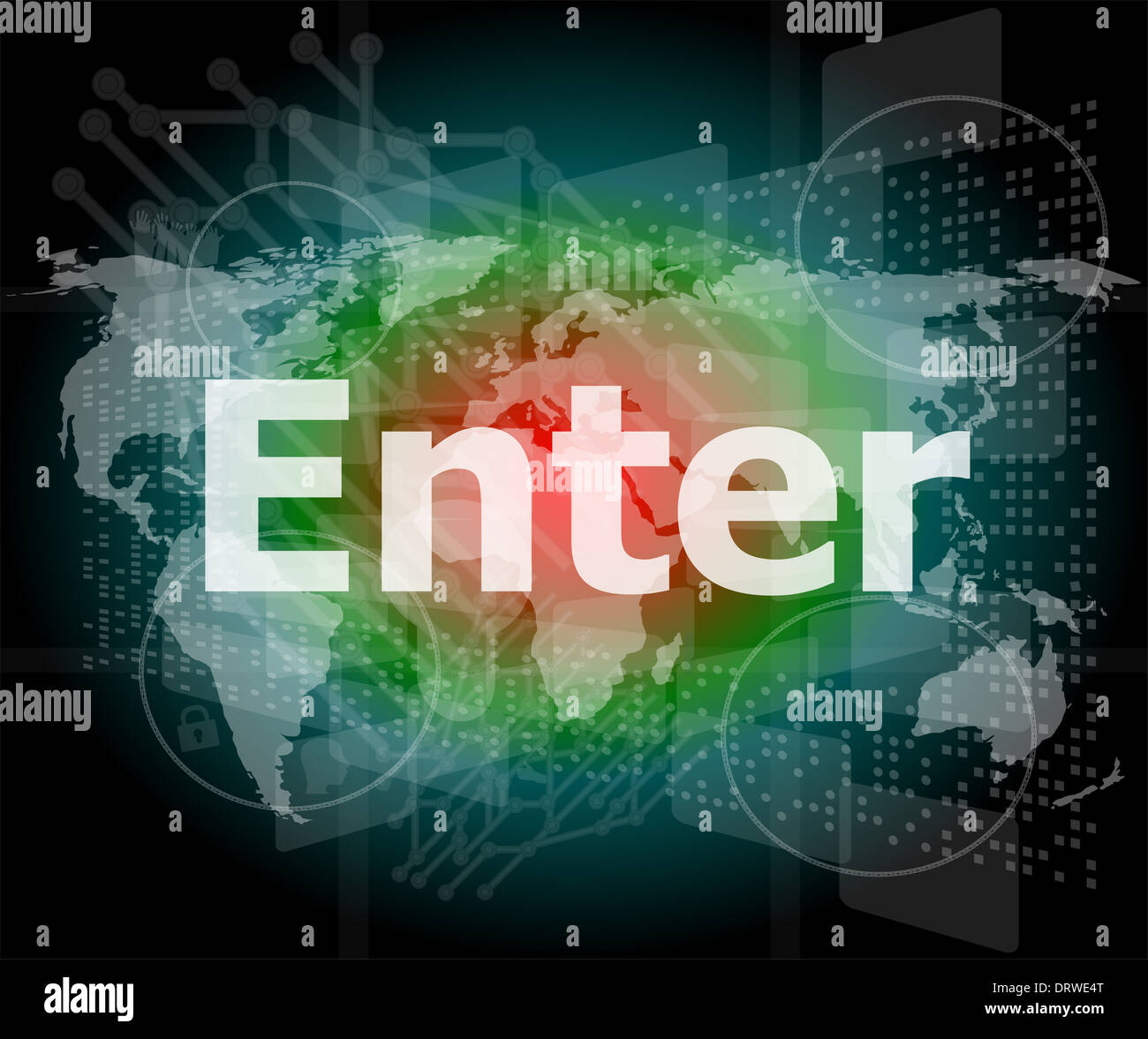 The word enter on digital screen, business concept Stock Photo - Alamy