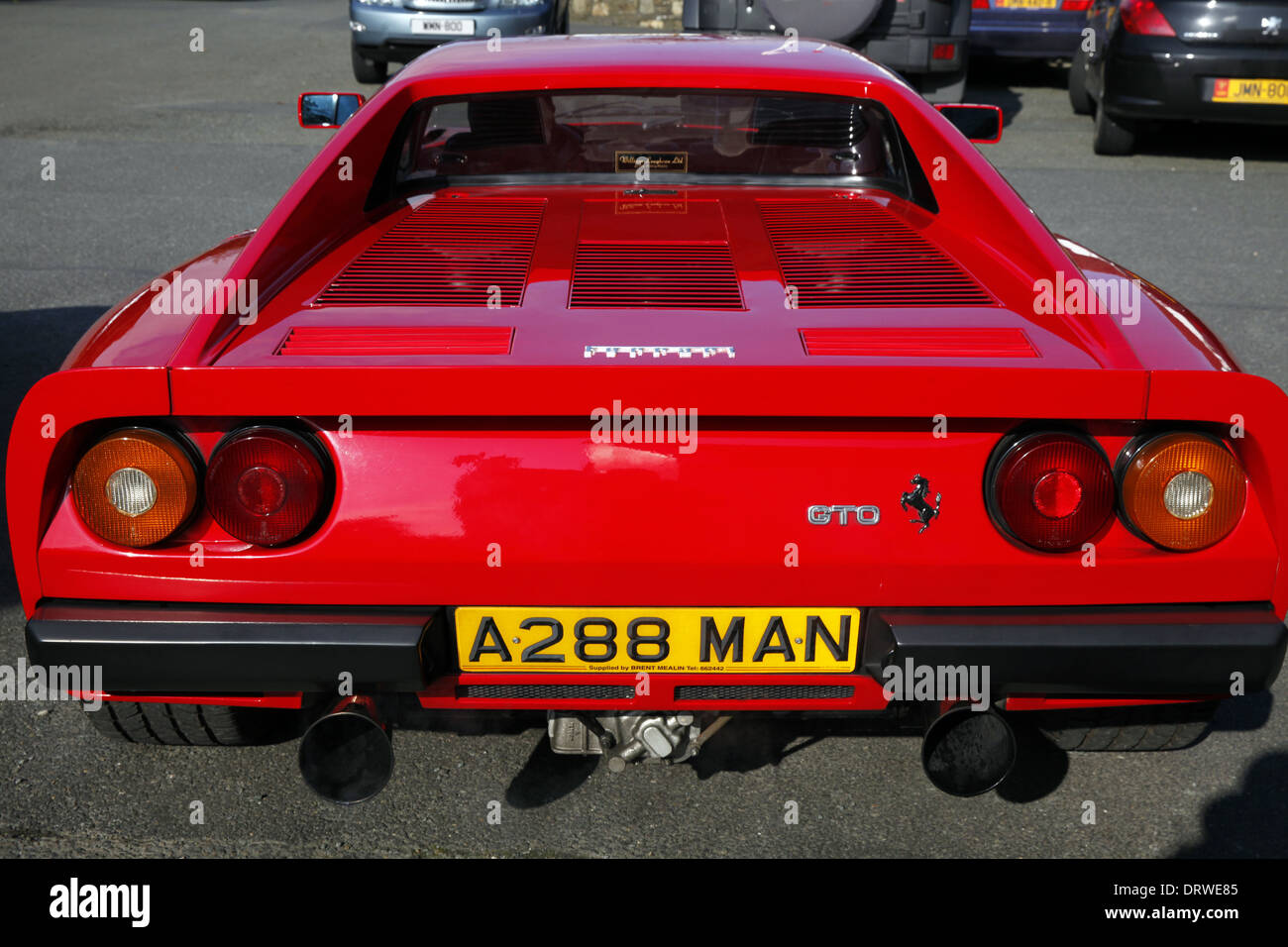 RED FERRARI 288 GTO CAR ISLE OF MAN 11 October 2013 Stock Photo - Alamy