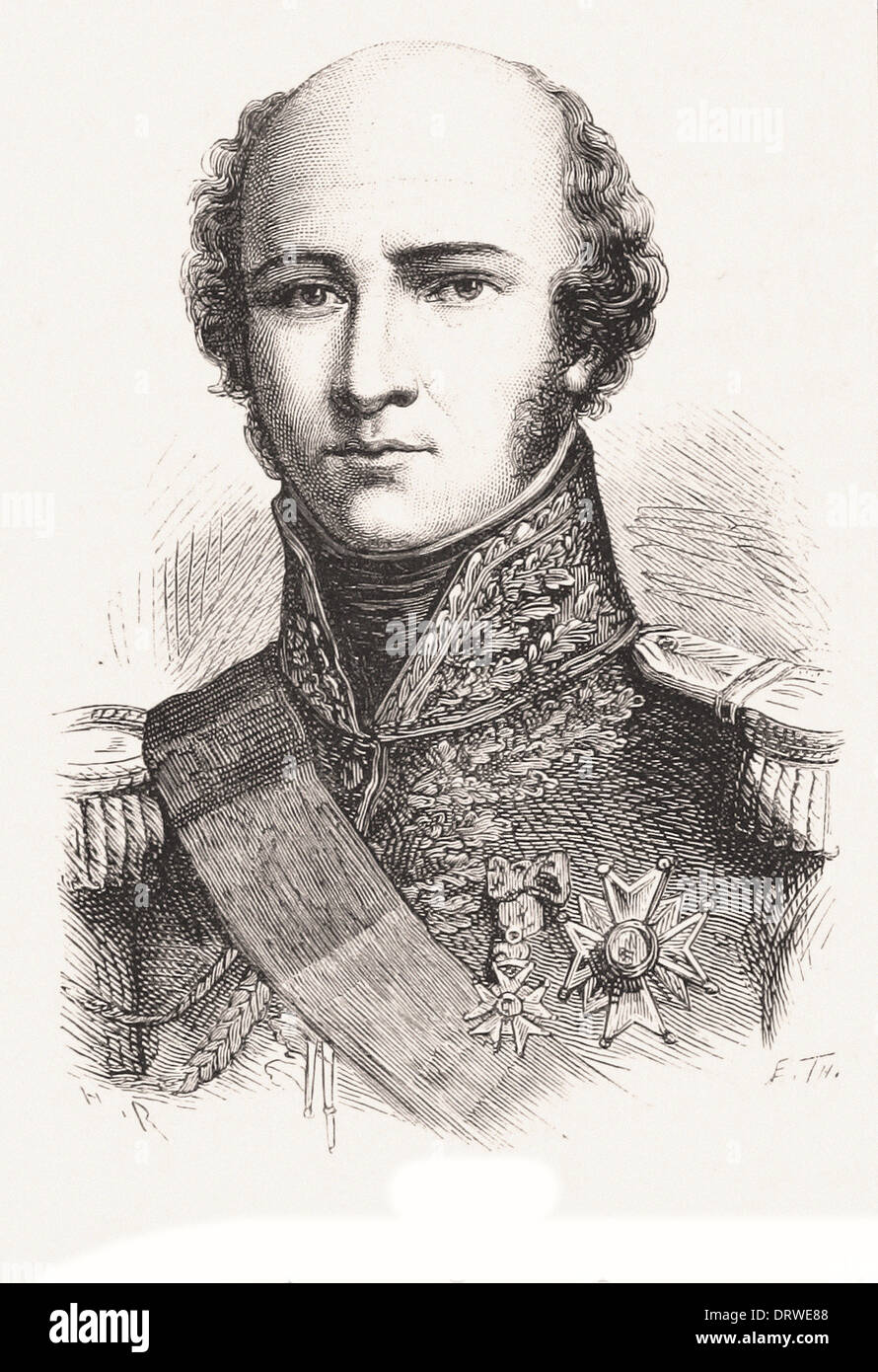 Portrait of Marechal Davout - French engraving XIX th century Stock ...