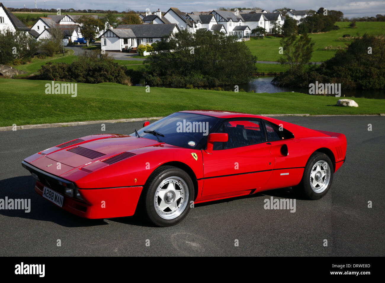 RED FERRARI 288 GTO CAR MOUNT MURRAY ISLE OF MAN 11 October 2013 Stock ...