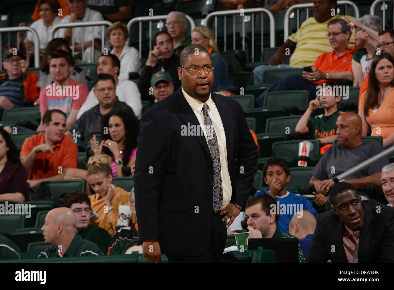 Coral Gables, FL, USA. 1st Feb, 2014. Head coach Robert Jones of ...