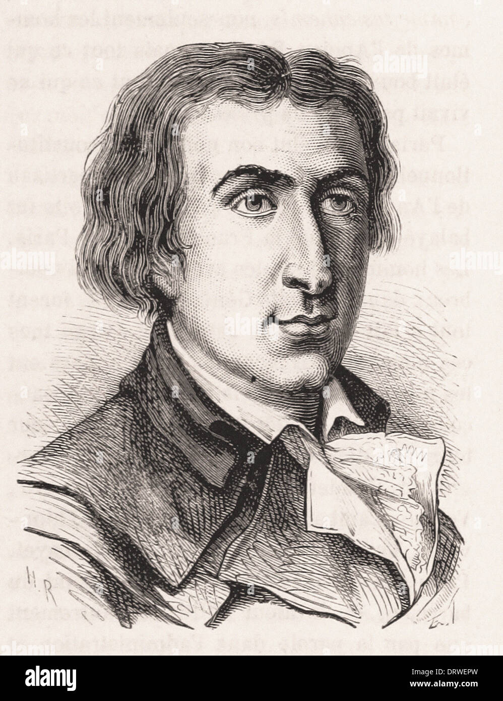 Portrait of Brissot - French engraving XIX th century Stock Photo - Alamy