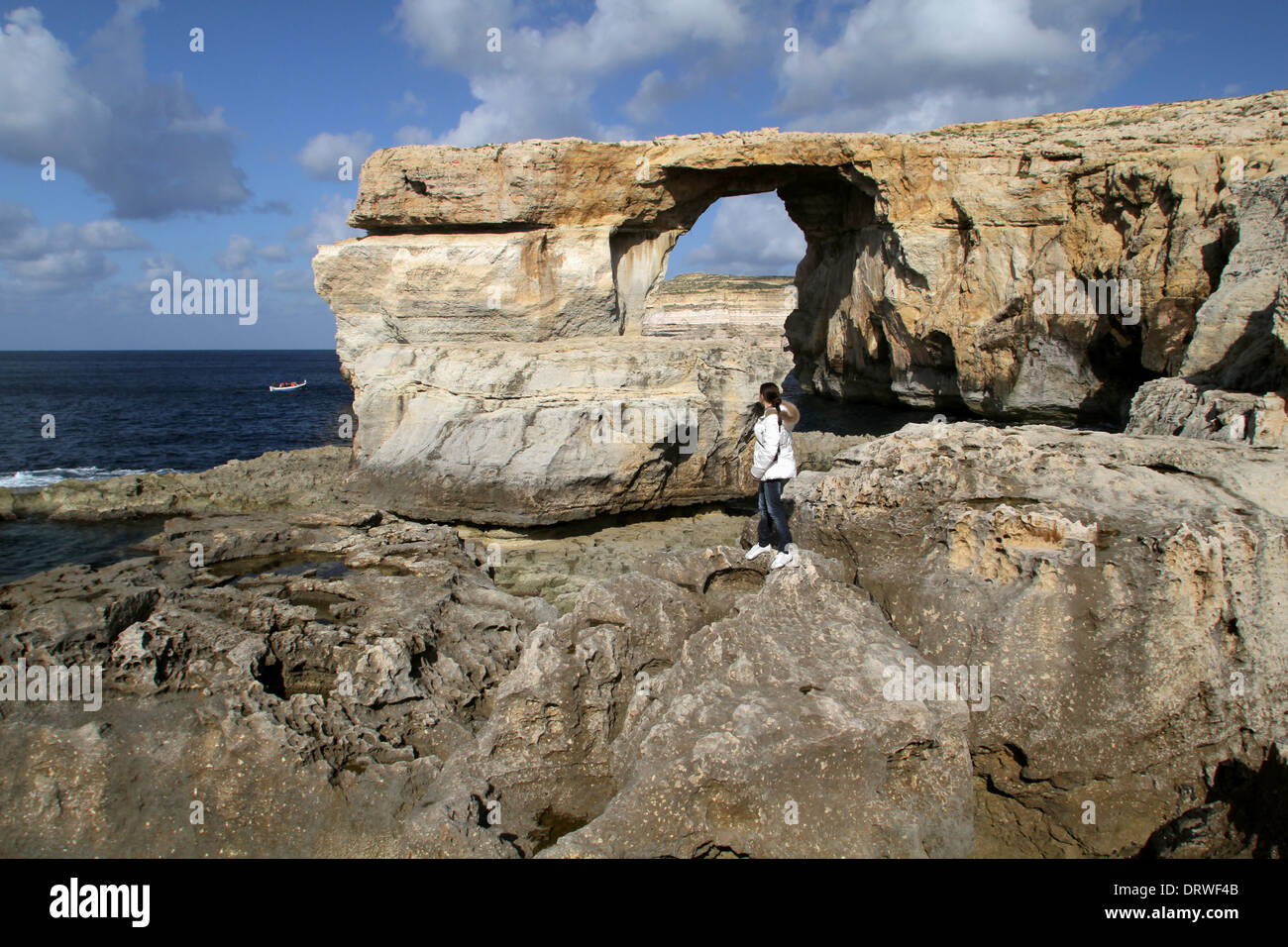 FUNGUS ROCK BLACK LAGOON DWEJRA GOZO MALTA 04 December 2013 Stock Photo ...
