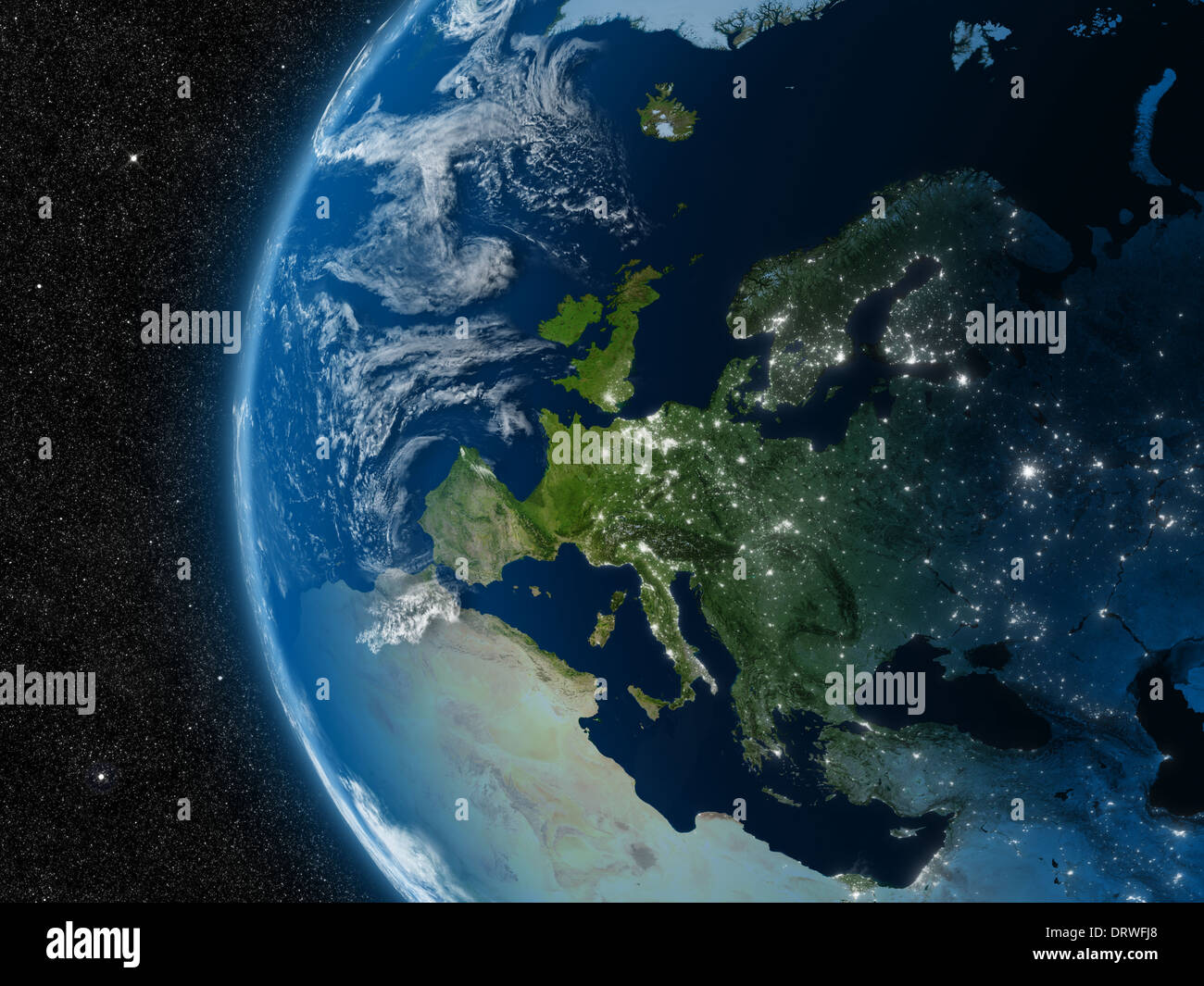 Europe from space. Elements of this image furnished by NASA Stock Photo ...