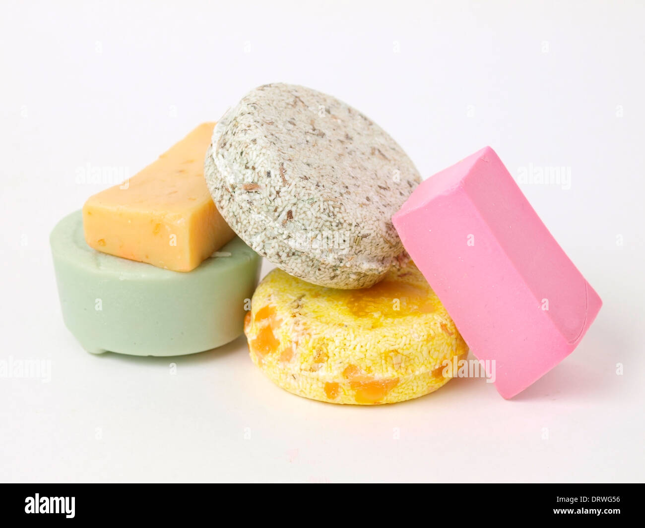 Colored soap isolated on white background Stock Photo - Alamy