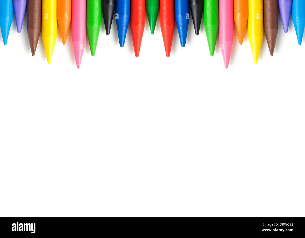 A stack of colorful crayons on an isolated white background Stock Photo ...